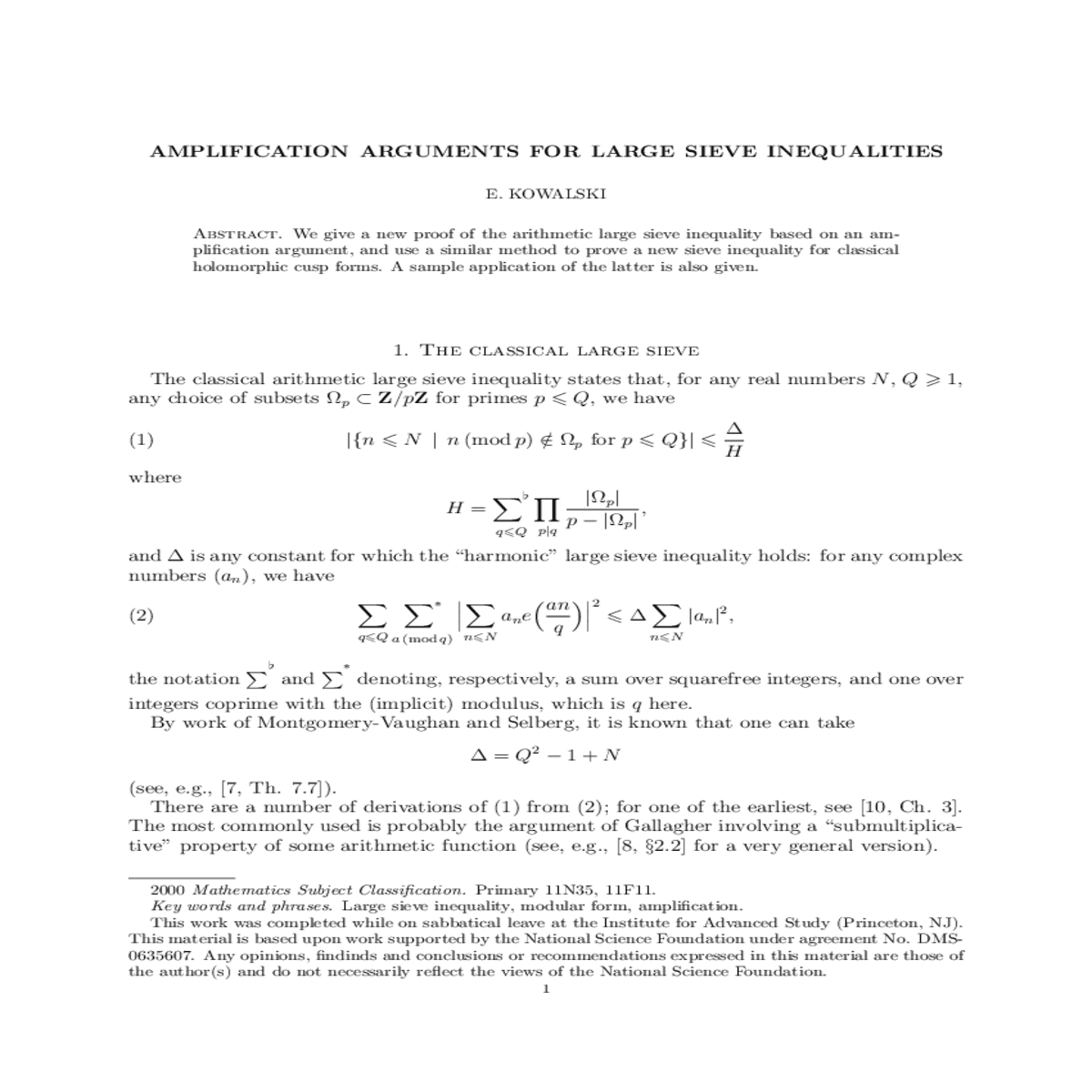 Iwaniec Kloosterman Sums And Fourier Coefficients Cusp Forms